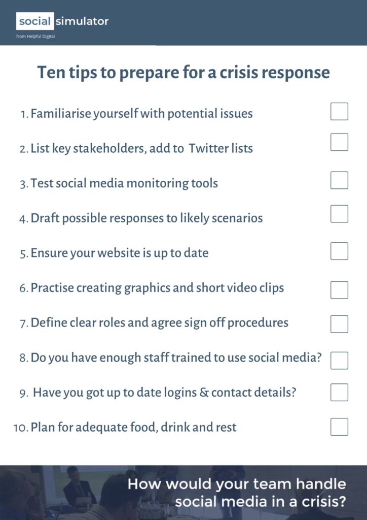 Preparing for a crisis response | Social Simulator